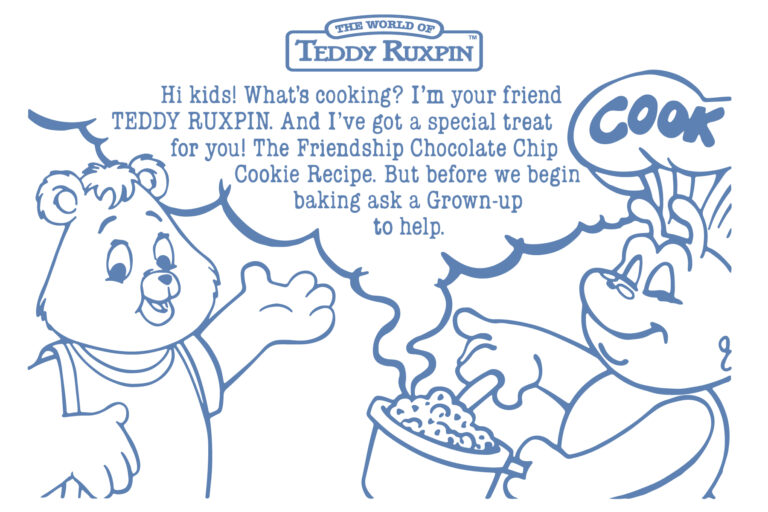 Teddy Ruxpin Friendship Cookies Recipe Card (Printable Bonus Gift ...